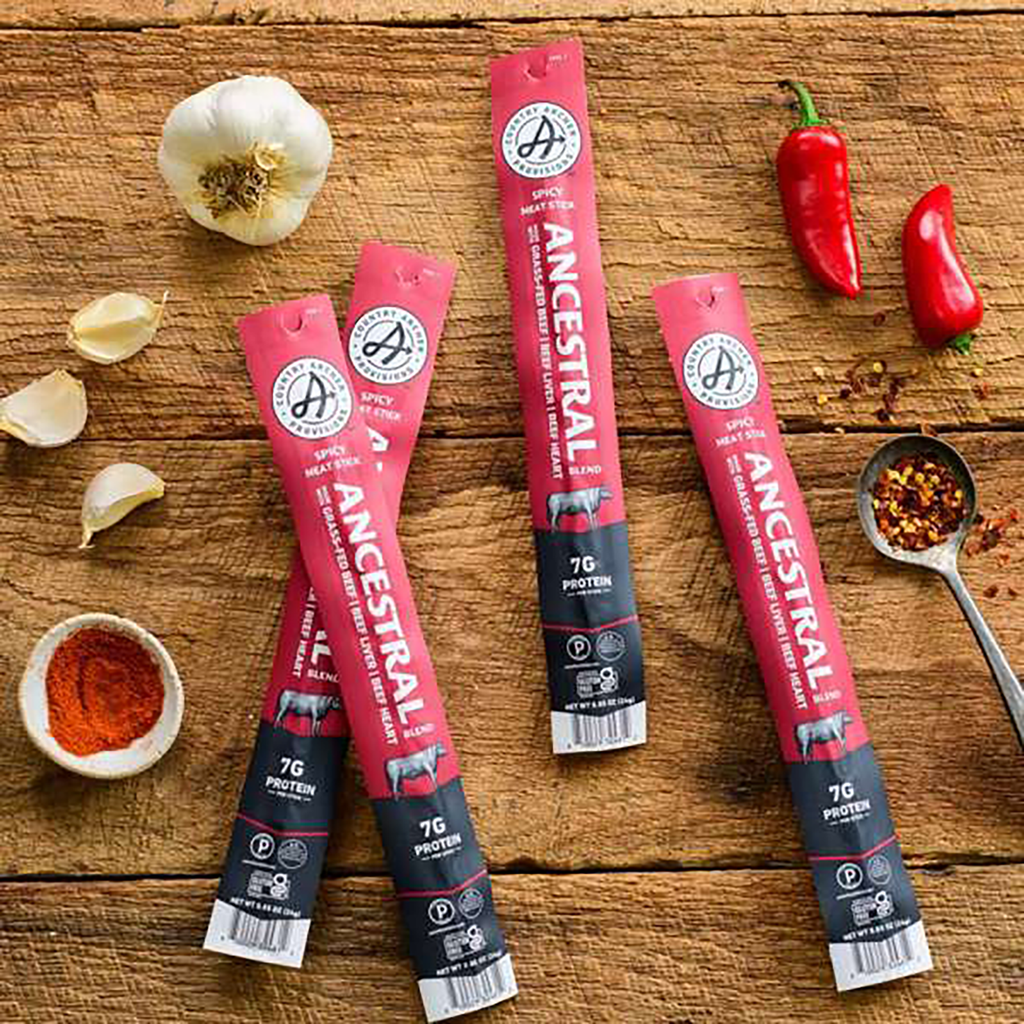 Ancestral Blend Spicy Beef Sticks (18 Sticks) | Country Archer Wholesale